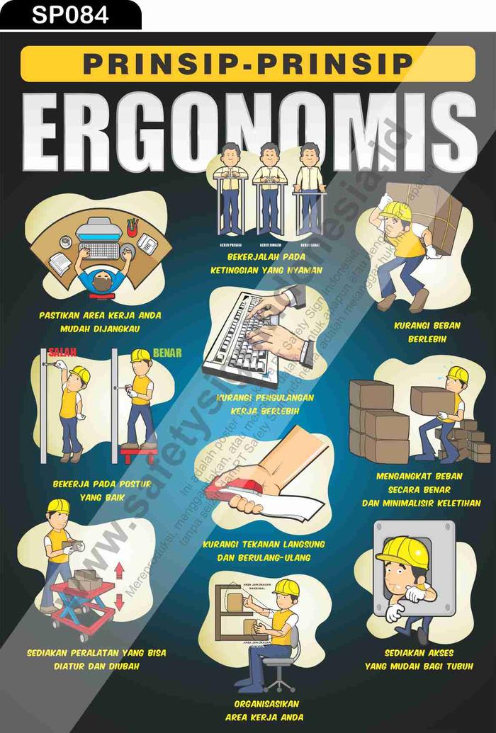 Jual SP084 Poster K3 Safety A2 - Prinsip-prinsip Ergonomis - Kota ...