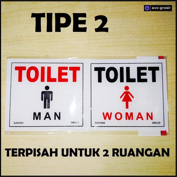 Jual sign label TOILET acrylic sticker sign board tanda ruangan - TIPE ...