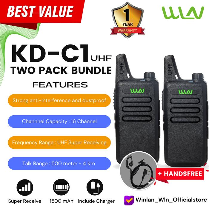 Jual WLN WINLAN HT WALKIE TALKIE KD-C1 UHF ( 2PCS ) + HF - Hitam ...