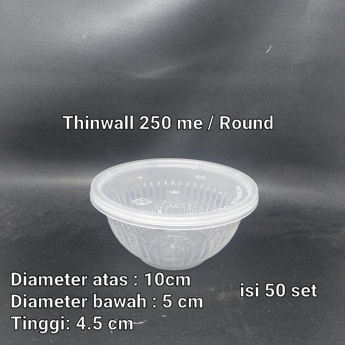 Jual Thinwall Plastik / Food Container / bulat 250 ml isi 50 set ...