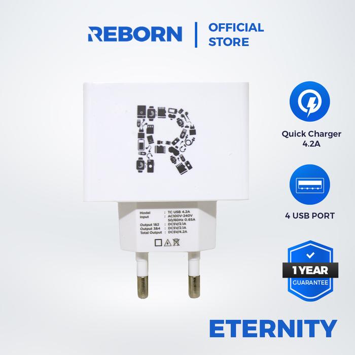 Promo Reborn 4 Port Adaptor Fast Charger 4.2A Eternity Travel Charger Power - Jakarta Utara ...
