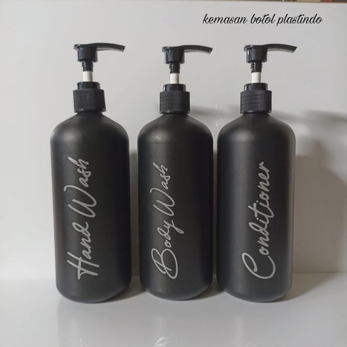 Jual Botol Sabun Cair 500ml Hdpe Hitam Pump Hitam Tempat sabun Cair ...