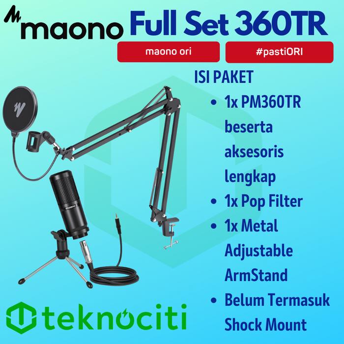Promo Paket TEKNOCITI x MAONO XLR Condenser Mic + Boom ArmStand + Pop Filter Cicil 0% 3x - Kota ...