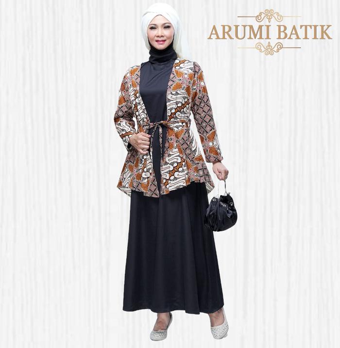 Jual Gamis Batik Muslim Muslimah Lebaran Long Dress Bolero Parang Besar ...