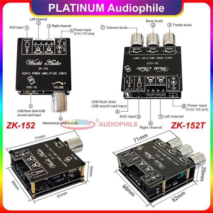 Jual Bluetooth 5.0 Amplifier Class D 2x 15w Class D Amplifier Zk-152t ...