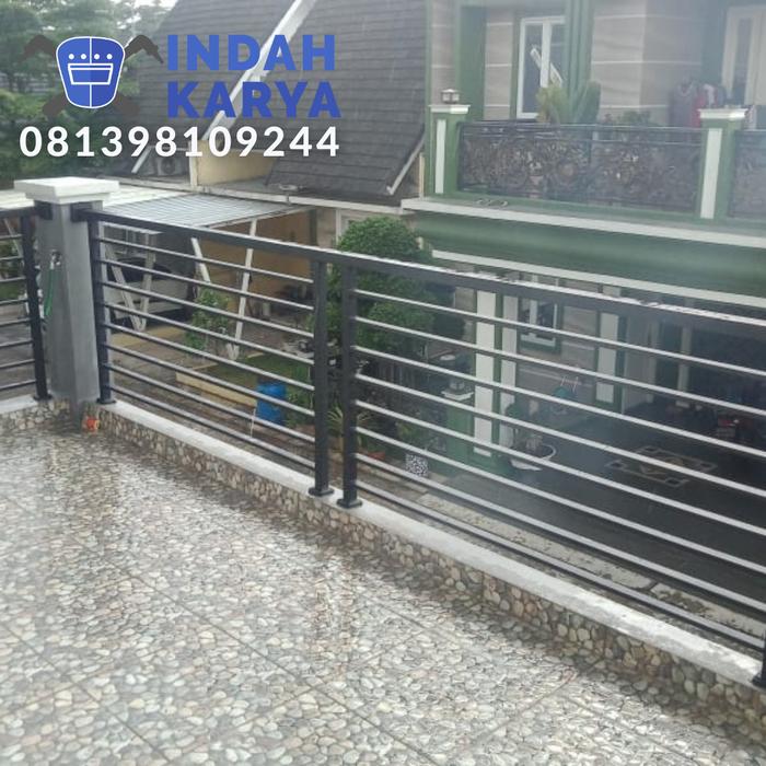 Jual railing balkon besi tebal 1,4mm minimalis horizontal dan vertikal ...