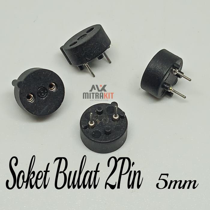 Jual Soket bulat 2pin 5mm pcb Soket kaki komponen pcb 2pin - Kab ...