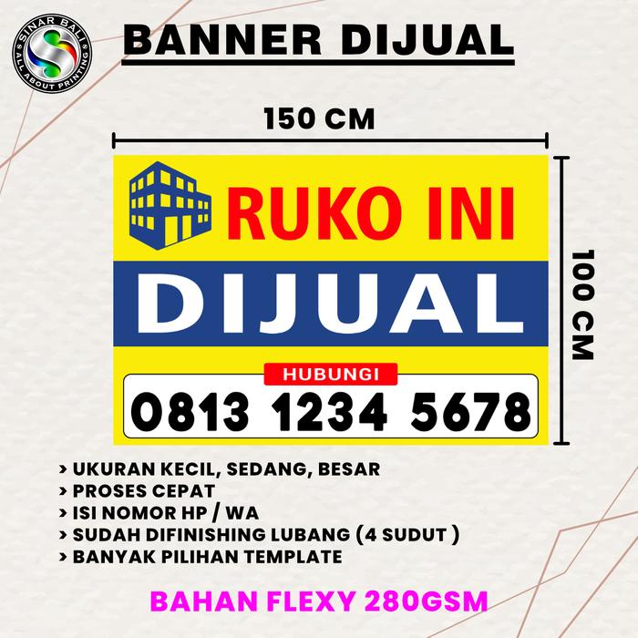 Jual (1) Banner / Spanduk / Backdrop Dijual Rumah Tanah Ruko - Kota ...