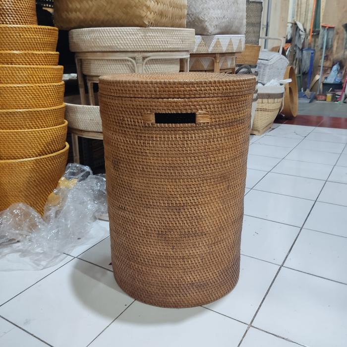 Promo Keranjang Rotan Besar Tutup Laundry Basket Tempat Wadah Baju ...