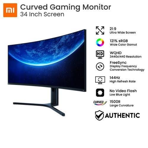 Jual Mi Monitor Gaming Curved 34 Inch Xiaomi Curve 34 WQHD 144Hz 1500R ...