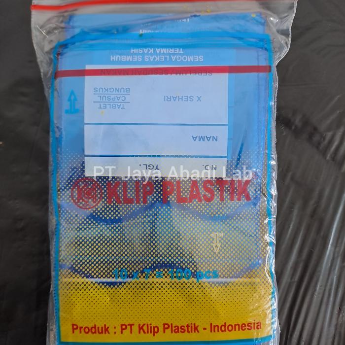 Promo plastik klip obat ukuran 7x10 cm isi 100 lembar pak farmasi ...