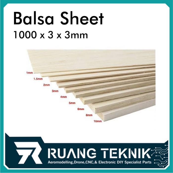Jual Kayu Balsa Sheet 1000 x 100 x 3 mm (Soft - Grade A) - Kab. Sleman ...