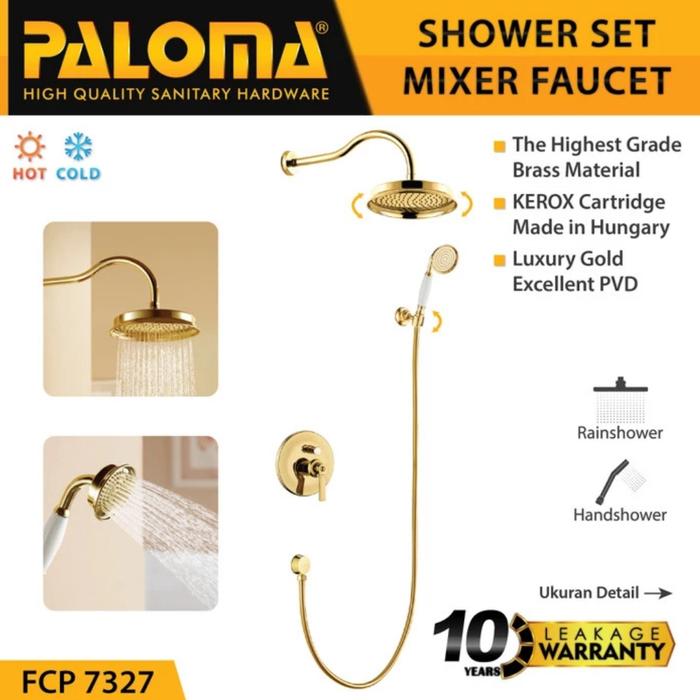 Jual PALOMA FCP 7327 Keran Mixer Shower Tanam Set Dinding Tembok Kran ...