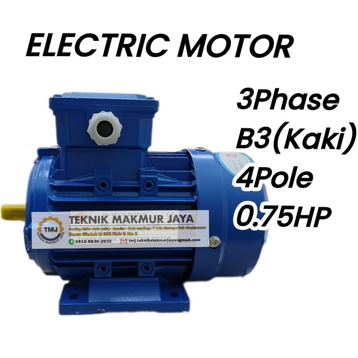Jual ELECTRIC MOTOR 3PHASE B3 4P 0.75HP MODEL KAKI - Jakarta Barat ...