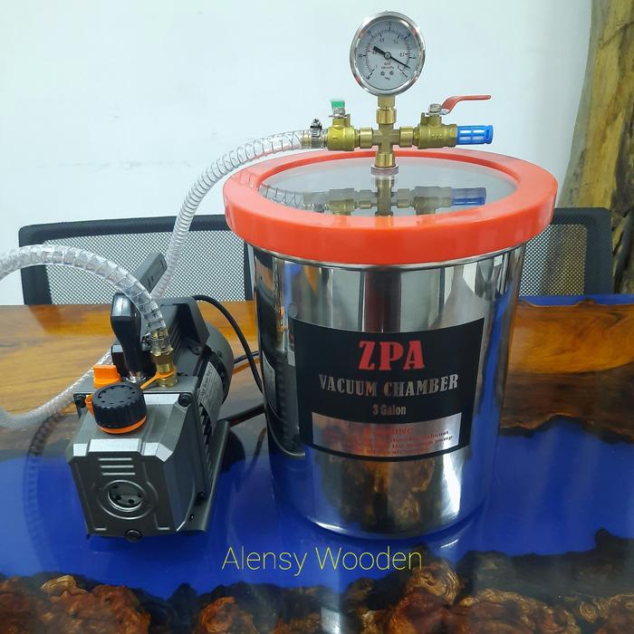 Jual Vacuum Chamber 3 galon ( 12 liter ) + Vacuum Pump 1/4 hp - Kota ...