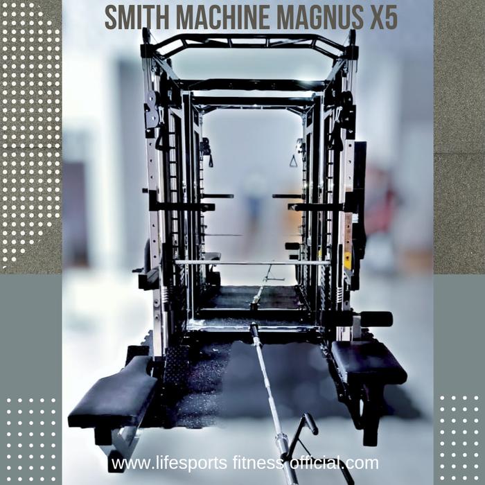 Jual smith machine magnus multi x5 alat gym smith free beban stack ...