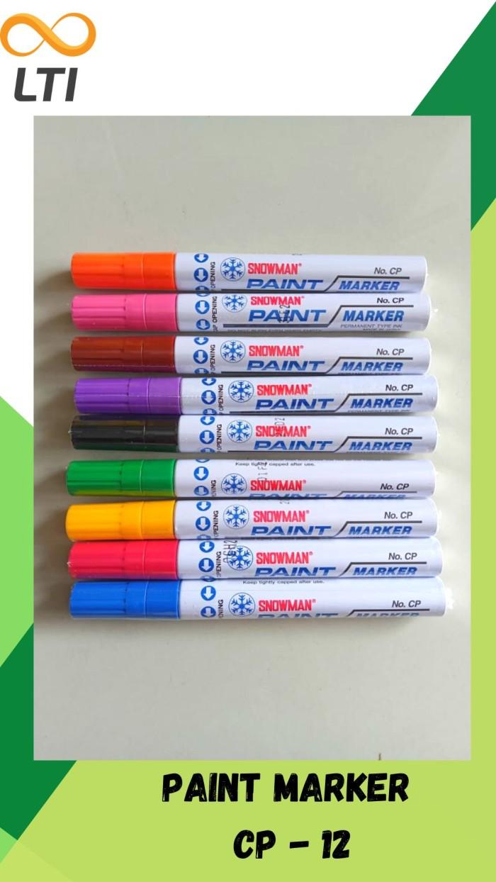 Jual Spidol Snowman Permanen Paint Marker Cp - 12 / Lusin - Biru Di ...