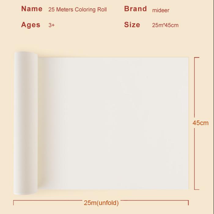 Jual Mideer Colouring Paper Roll 25M Kertas Mewarnai Anak - 25M (25M ...