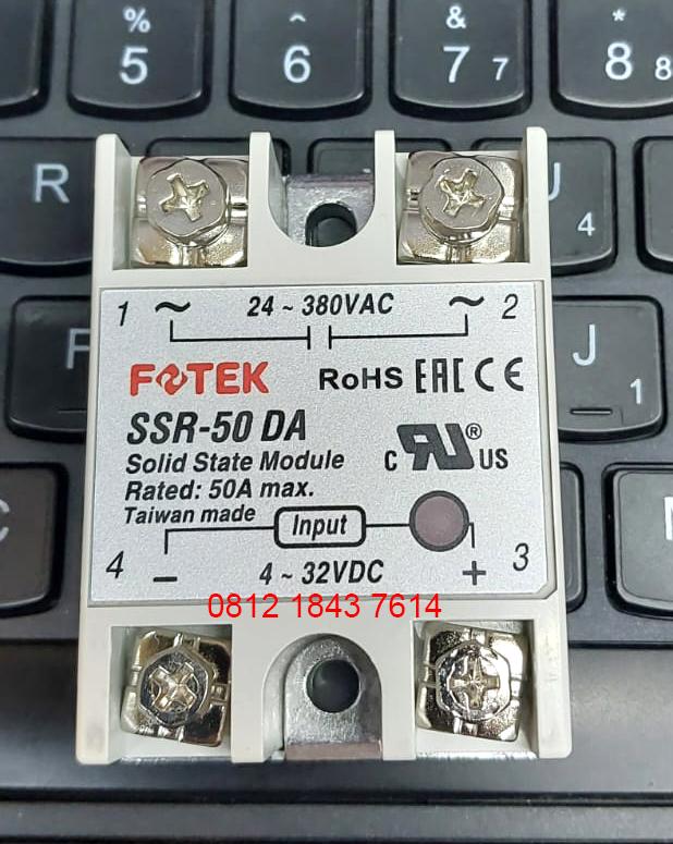 Jual Fotek SSR-50-DA Solid State Relay Input 4-32Vdc Output 24-380Vac 50A - Jakarta Barat ...