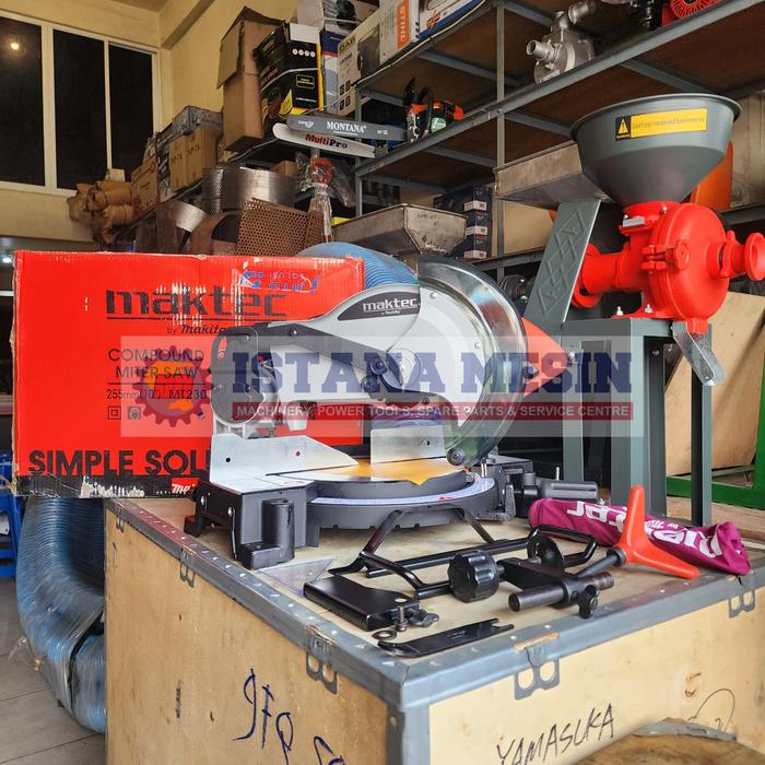 Jual MESIN POTONG ALUMINIUM UPVC 255MM MAKTEC COMPOUND MITER SAW 10" MT ...