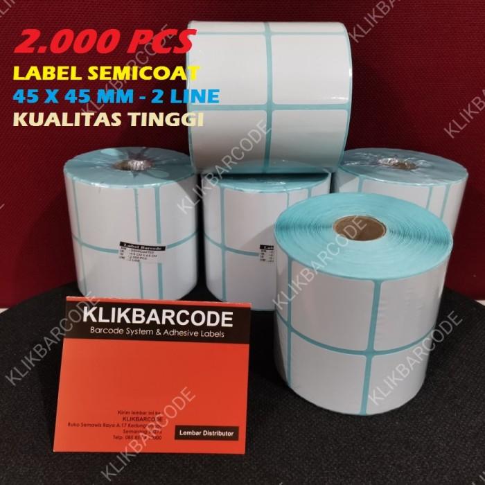 Jual LABEL BARCODE 45 X 45MM (2 LINE) KERTAS STICKER LABEL SEMICOATED 2 ...