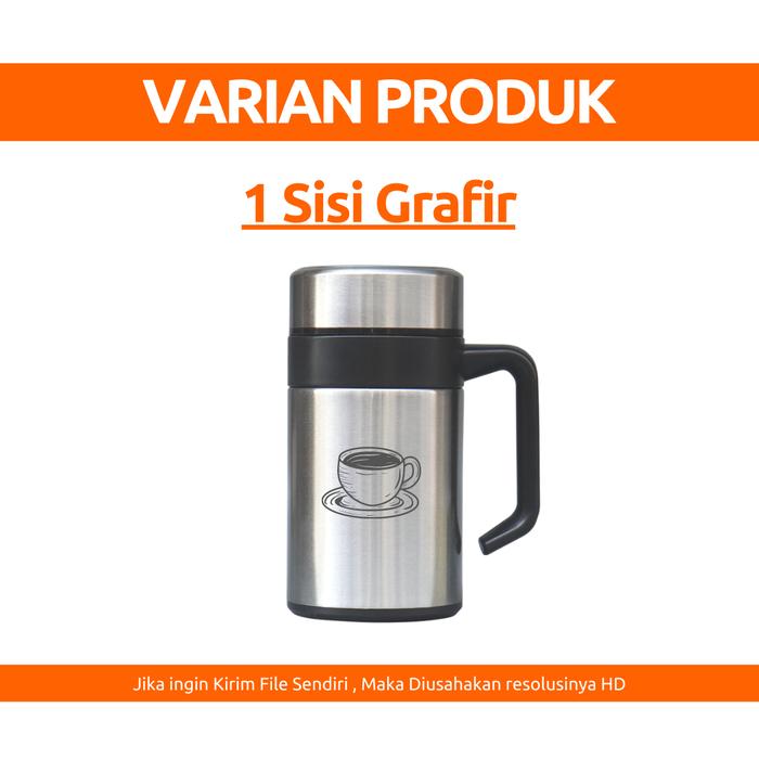 Jual Custom Grafir Laser Mug Stainless Steel Coffee 400ml (IMPORT ...