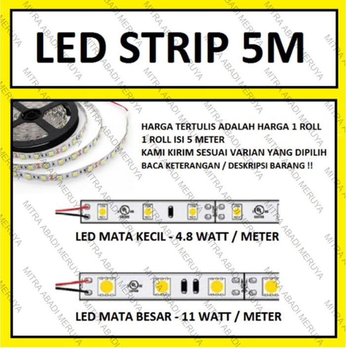 Jual Lampu LED Strip 5 Meter Mata Kecil Outdoor Out Door - Kota ...