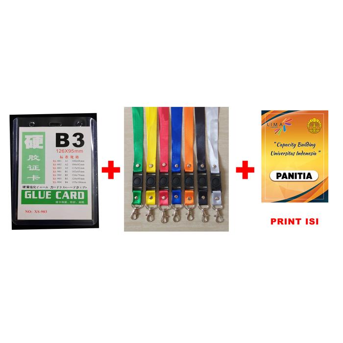 Jual SET NAME TAG PANITIA | PESERTA PLASTIK+ TALI+ ISI B1, B2, B3, B4 ...