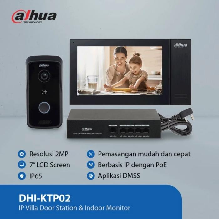 Jual DAHUA VIDEO INTERCOM KIT IP DOORPHONE DHI-KTP02 Garansi Resmi ...