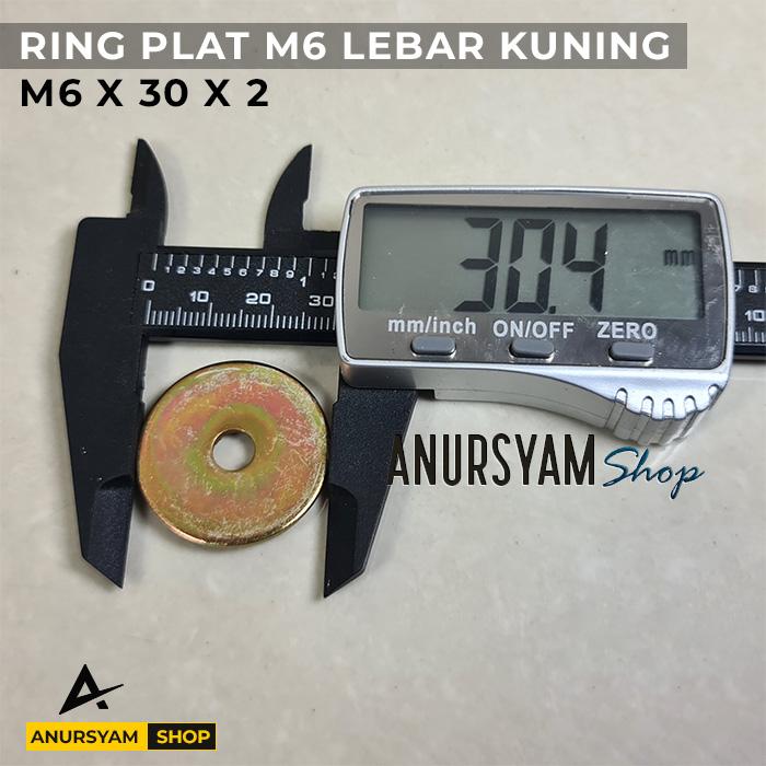 Jual Ring Plat Lebar M6 x 30 x 2 / Ring Plat M6 Lebar 6x30x2 - Kuning ...