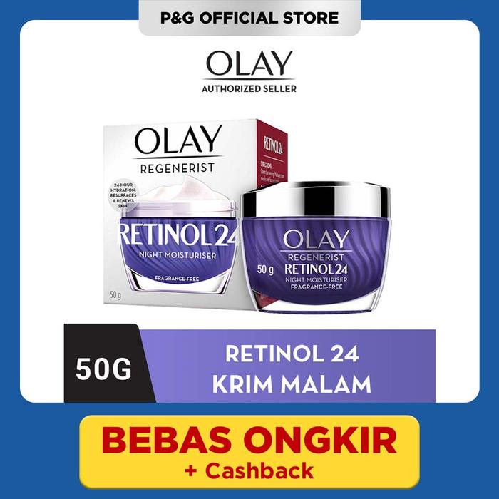 Promo Olay Regenerist Retinol 24 Night Moisturiser Cream Antiaging 50g ...