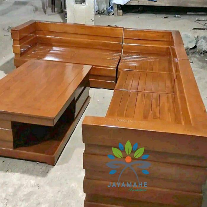 Jual kursi box kursi sudut meja kursi ruang tamu 1 set kayu jati - Kab ...