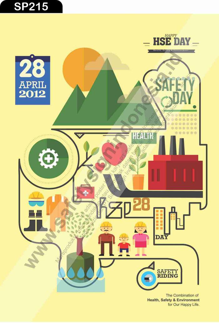 Jual SP215 Poster K3 Safety A2 - Happy HSE Day - Kota Cimahi - Safety ...