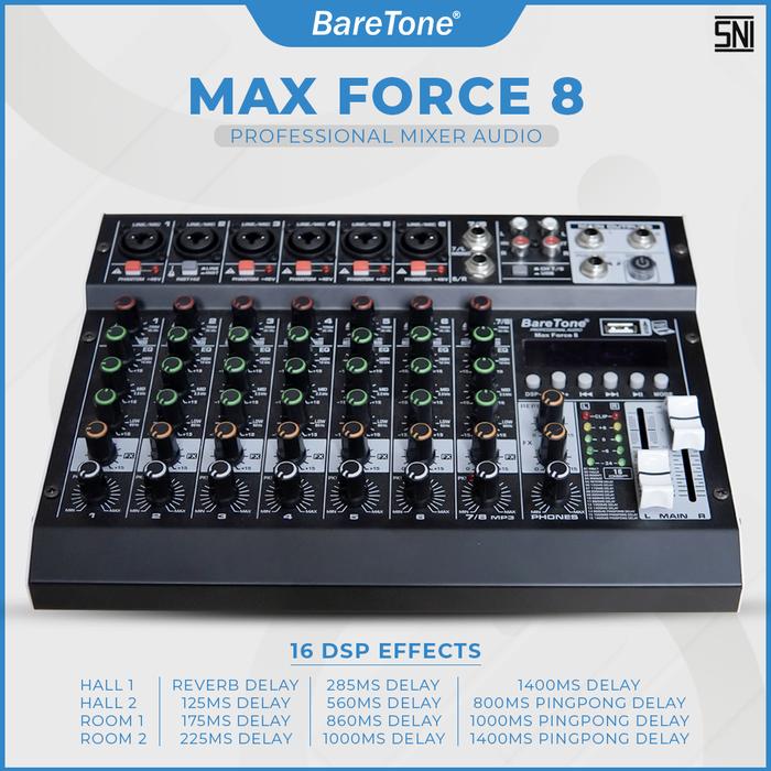 Jual Mixer Audio Baretone Max Force 8 - Professional Mixer 8 Channel Di ...