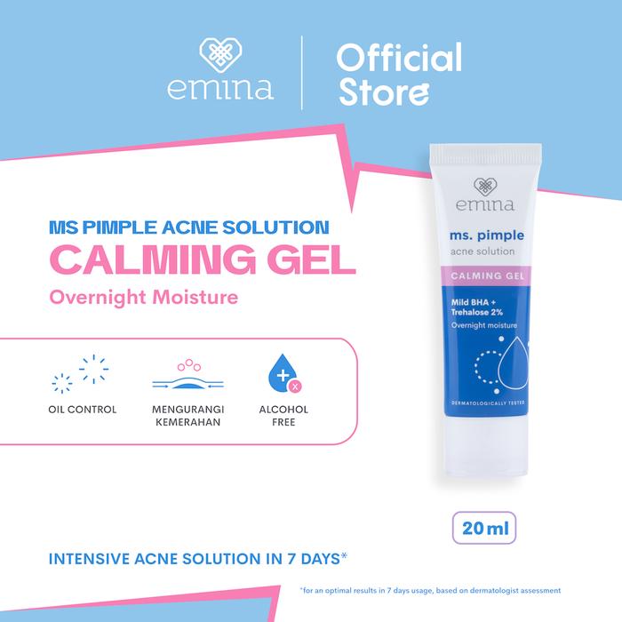Promo Emina Ms. Pimple Acne Solution Calming Gel 20 mL - Pelembab Malam ...
