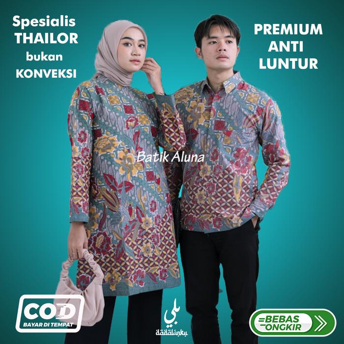 Jual Batik Keris Couple Sarimbit Aluna Baju Couple Pasangan Keluarga ...