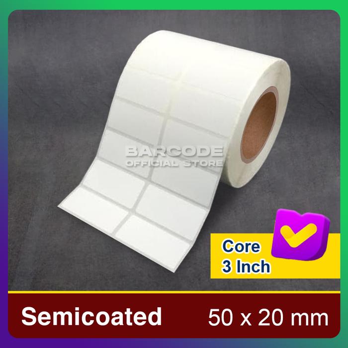 Jual Label Barcode 50 X 20 2 Line Kertas Stiker Semicoated Core 3 Inch - Jakarta Pusat - Barcode ...