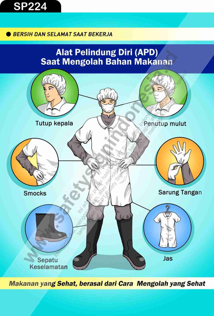 Jual SP224 Poster K3 Safety A2 - Food Processing PPE - Kota Cimahi ...