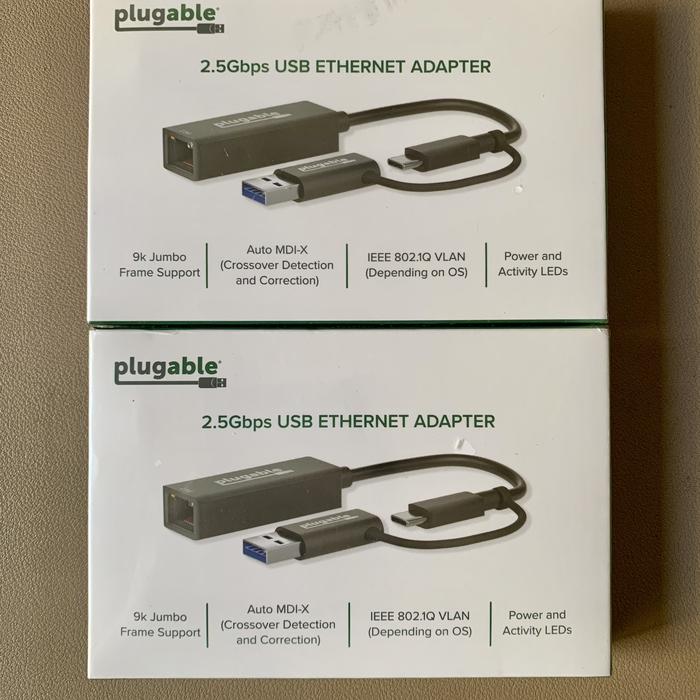 Jual Plugable 2.5G 2.5Gbe USB C and USB 3.0 to Ethernet Adapter RJ45 ...