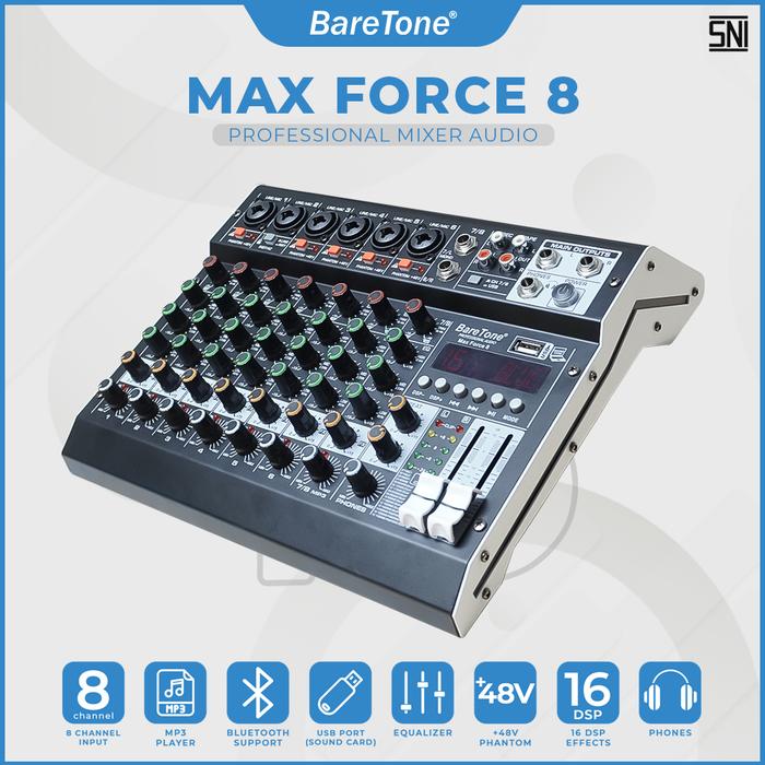 Jual Mixer Audio Baretone Max Force 8 - Professional Mixer 8 Channel Di ...