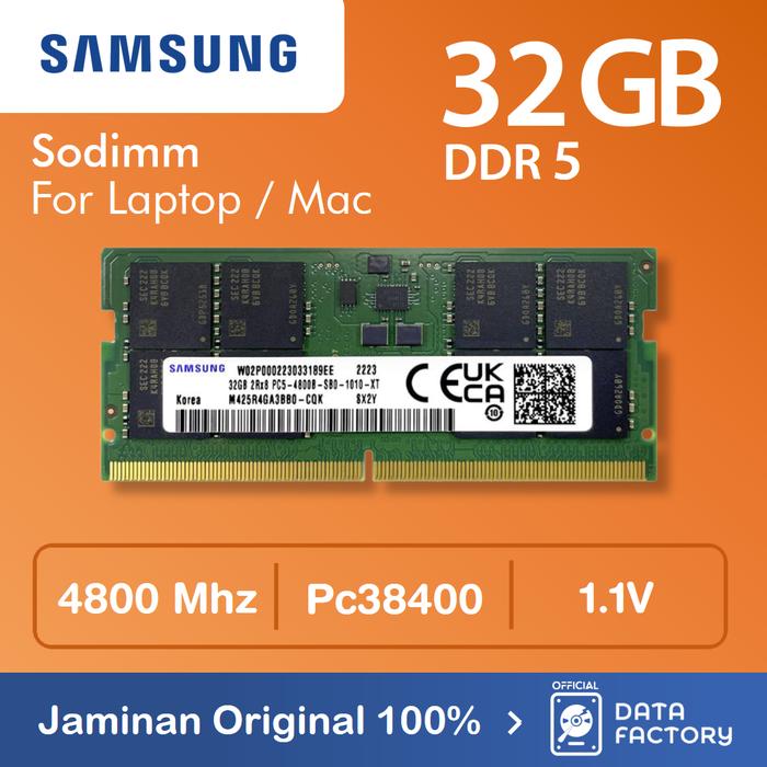 Jual RAM LAPTOP SAMSUNG DDR5 32GB 4800Mhz / PC38400 SODIMM NOTEBOOK ...