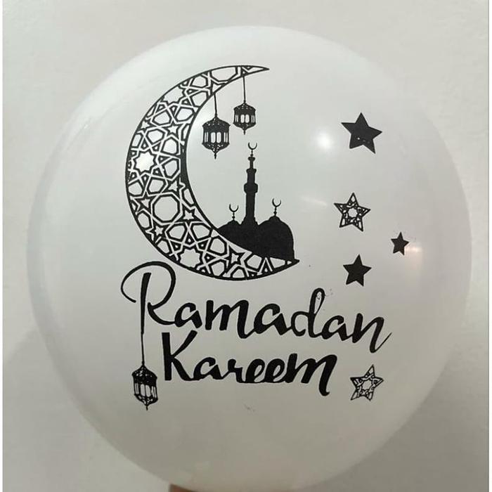 Jual Balon Latex Ramadhan Kareem 12 inch Satuan - Putih - Kota ...