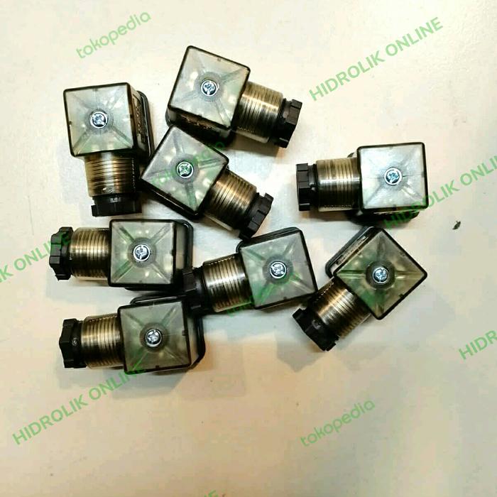 Jual DIN PLUG / SOCKET COIL CONNECTOR SELENOID WITH LAMPU LED 24DC ...