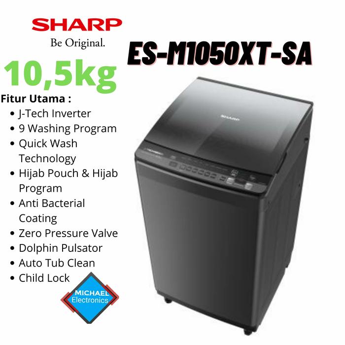 Jual Sharp mesin cuci 1tabung 10,5kg ES-M1050XT-SA (INVERTER) - Kota Tangerang - Michael ...