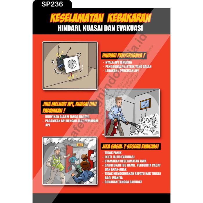 Jual SP236 Poster K3 Safety A2 - Keselamatan Kebakaran - Kota Cimahi ...