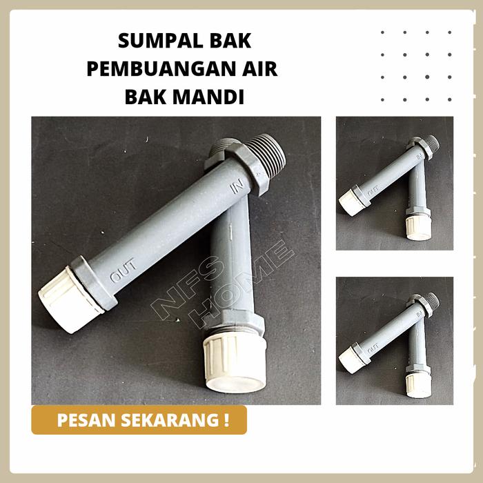 Jual SUMPAL BAK MANDI/LUBANG AIR/PIPA BAK PANJANG 14cm ABU ABU DIAMETER ...