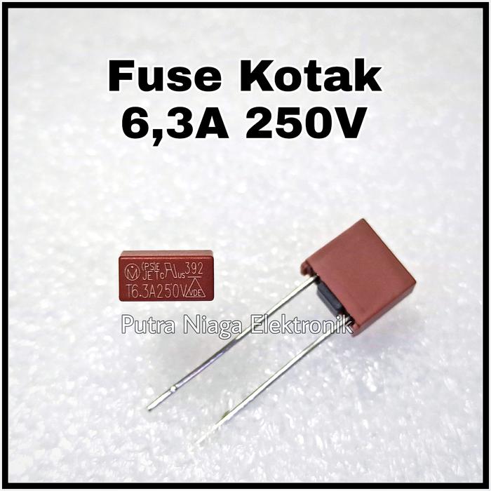 Jual Fuse Kotak 6,3A 250V Sikring Square PCB Board / T6.3A250V 6.3A ...