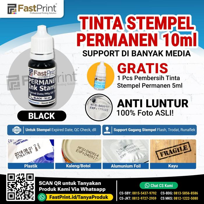 Jual Fast Print Tinta Stempel Permanen Expired Date 10 ML - Biru - Kota ...