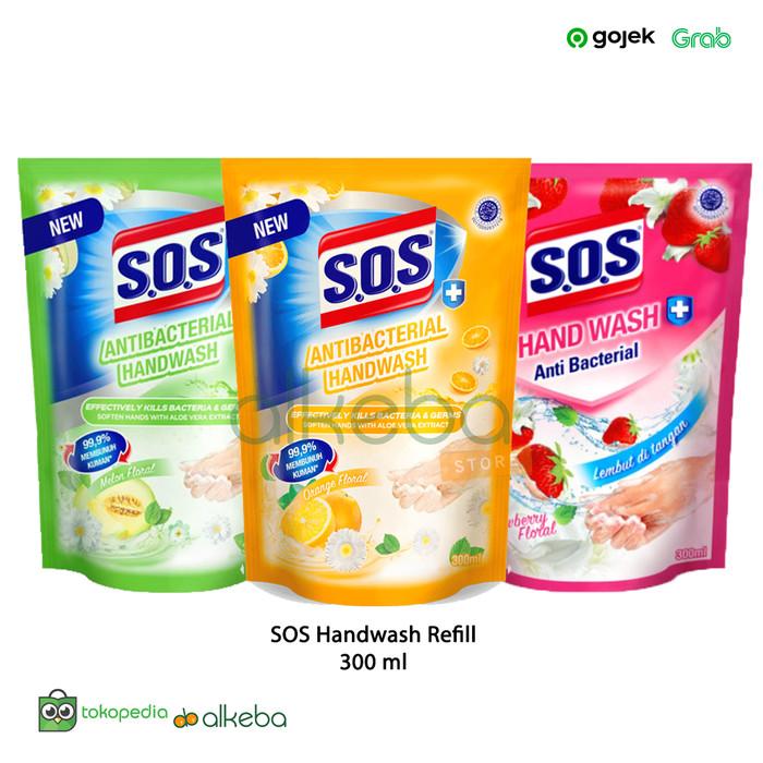 Jual SOS Hand Wash 300 ml / Sabun cuci tangan refill pouch - strawberry ...