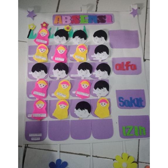 Jual ABSENSI KEKINIAN/ABSENSI KELAS PRAKTIS/HIASAN DINDING ABSENSI - 15 ...